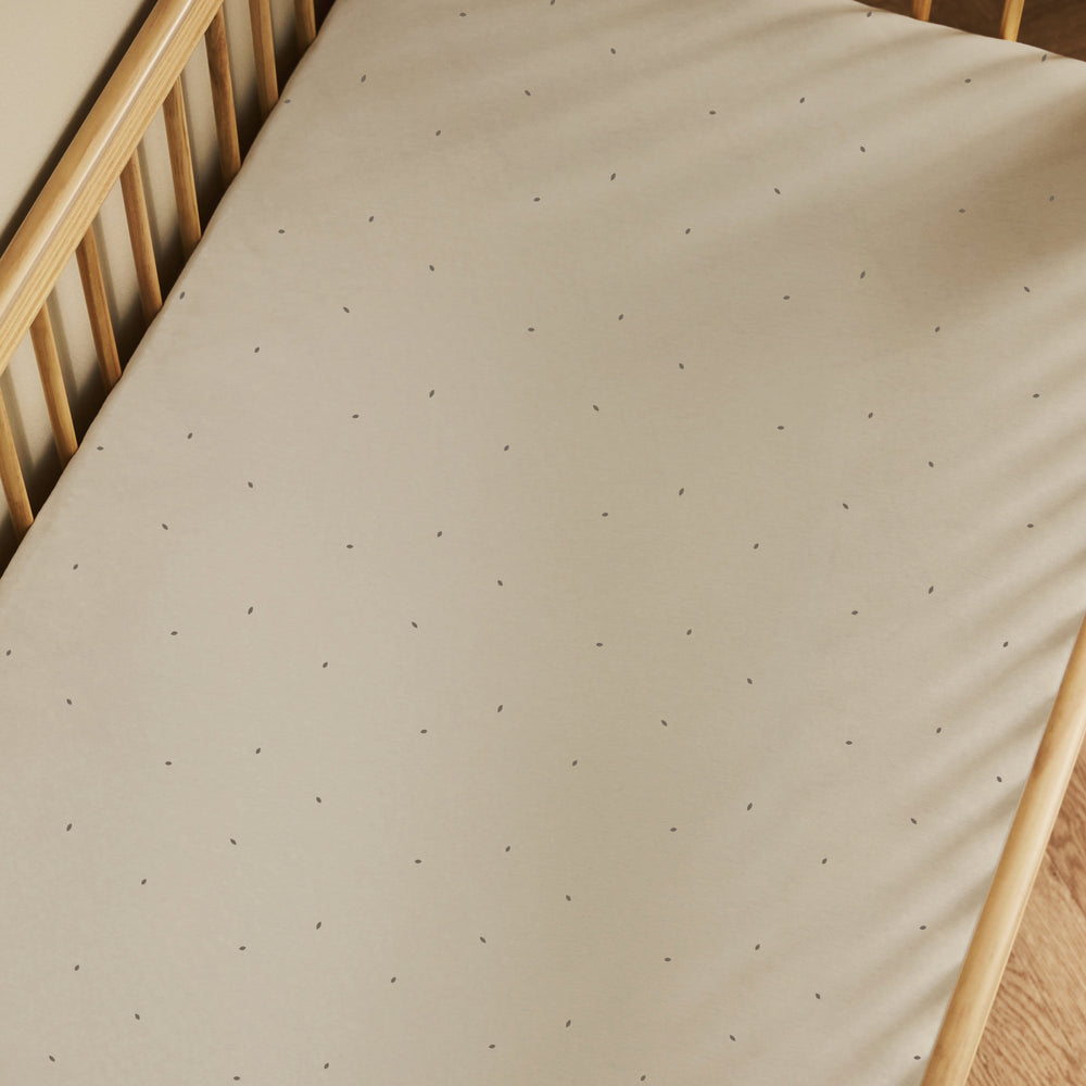 Organic Cot Bed Jersey Fitted Sheets in Linen Cocoa & The Little Green ...